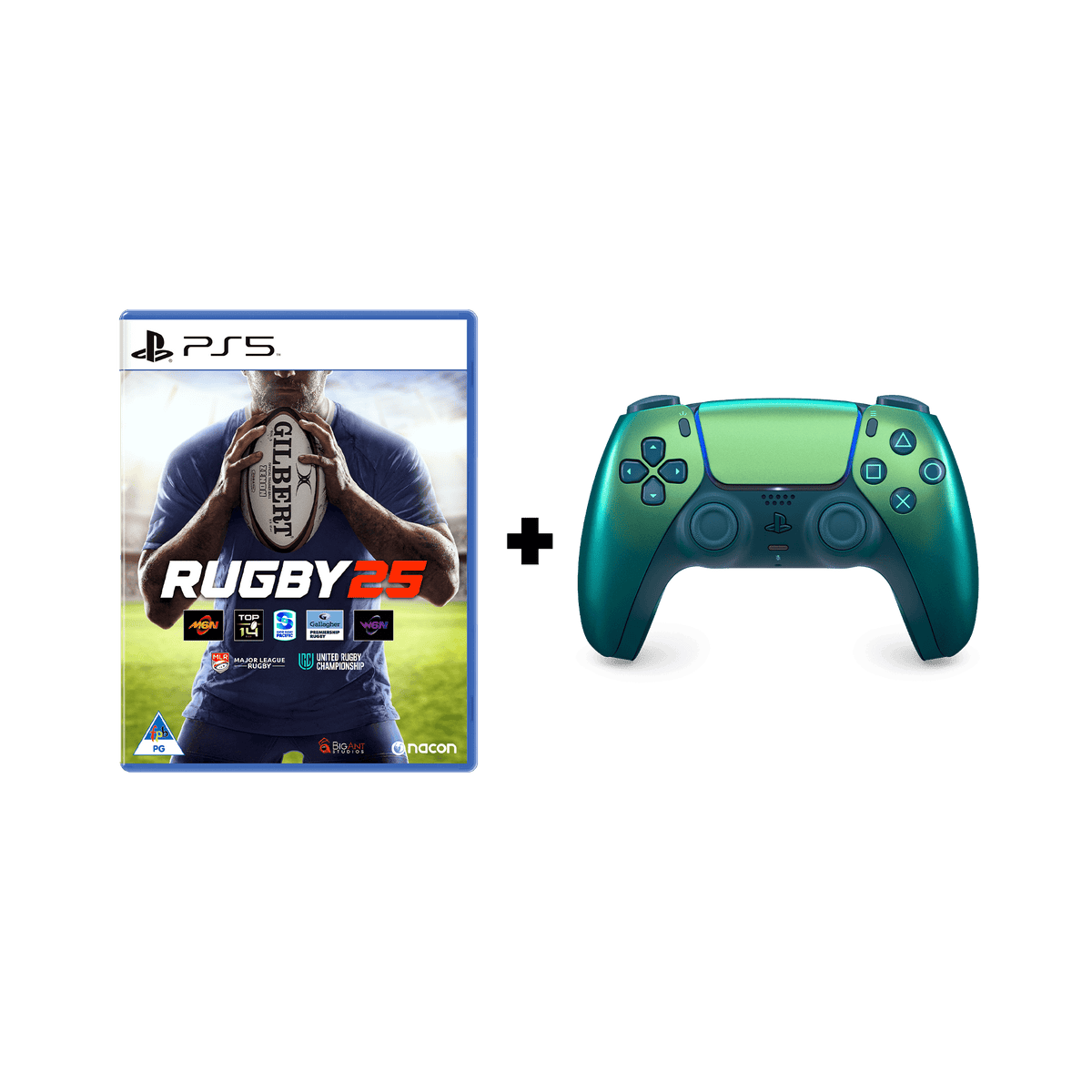 PlayStation 5 (PS5) DualSense Wireless Controller - Chroma Teal + Rugby ...
